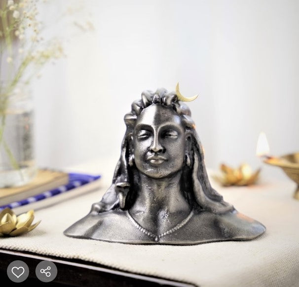 Adiyogi Statue Metal - 4 inch - Antique Nickel — Isha Life SG